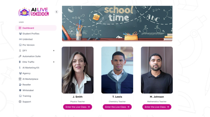 AI LIVE School Builder App - AI Teacher Online School Tech